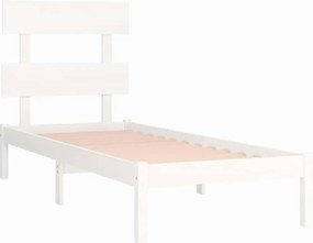 Rám postele bílý masivní dřevo 90 x 200 cm 3104659