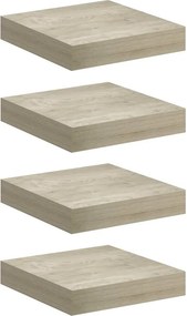 Plovoucí nástěnné police 4 ks dub 23 x 23,5 x 3,8 cm MDF 323867