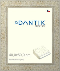 DANTIK rámeček 40x50 | PRAHA Bílá (Sklo Čiré)