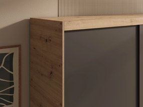 ADRK Furniture Šatní skříň s zrcadlem Hailey 180 SW-HAI-180-AB