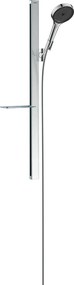 Hansgrohe Rainfinity, sprchová sada 130 3jet s tyčí 90 cm a poličkou na mýdlo, chromová, HAN-27671000