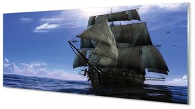 akrylový obraz Mořská oblačnosti loď 120x60 cm