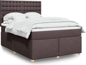 Box spring postel s matrací tmavě hnědá 160x200 cm textil 3293648