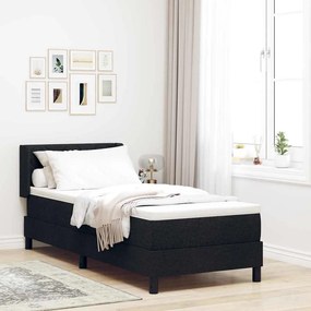 Postel s boxspringem s čelo Černý 200 x 80 cm textil 3341134