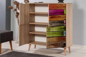 Designová víceúčelová skříň Vallissa 111 cm vzor dub
