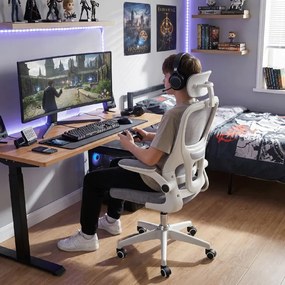 Ergonomická kancelářská židle IMPERIAL - šedá síťovina