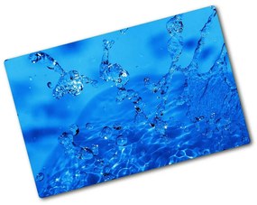 Wallmuralia Kuchyňská deska velká skleněná Kapky vody 80x52 cm