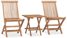 3dílný skládací zahradní jídelní set masivní teakové dřevo 315455