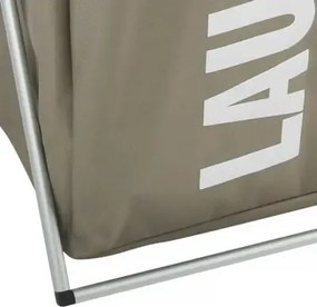 MSV LAUNDRY koš na prádlo skládací šedo-hnědý / 50 l / polyester, hlin