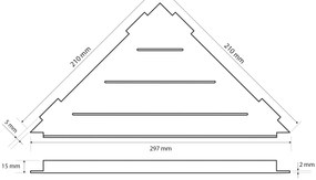 Sapho, SMART rohová police do spár 297x15x210 mm, leštěná nerez, XJ615