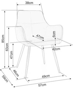 Jídelní židle Pomme Velvet, béžová