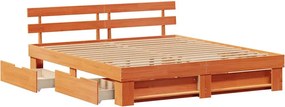 Rám postele Voskově hnědá 200 x 200 cm Masivní borové dřevo 3382264