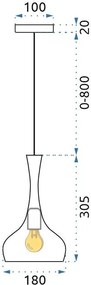 Toolight Rea, ZÁVĚSNÁ ZRCADLOVÁ SATINOVÁ LAMPA APP282-1CP, OSW-00867