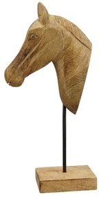 HLAVA KONĚ  dřevěná dekorace na stojanu - 41 cm