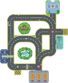 DJECO Podlahové obrysové puzzle Město / 34 dílků