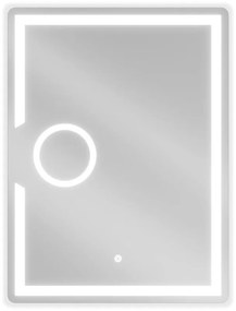 Mexen Onyx podsvícené koupelnové zrcadlo s kosmetickým zrcátkem 60 x 80 cm, LED 6000K, ventilátor - 9813-060-080-611-00