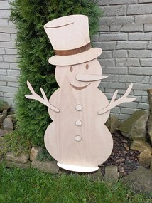 Dřevěný sněhulák 90 cm