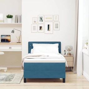 Postel s boxspringem s matrací Tmavě modrá 90 x 190 cm samet 3339078