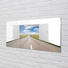 Obraz na skle Polní cesta 3d dveře 100x50 cm