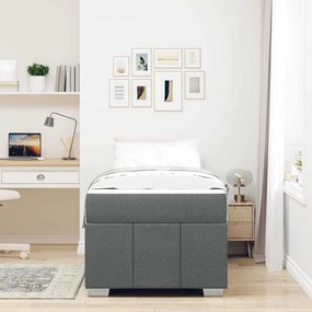 Rám postele s matrací Tmavě šedá 90 x 190 cm textil 3398252