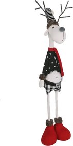 Vánoční dekorace sob červený / bílý 110 cm