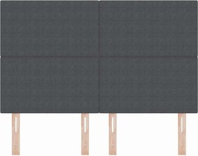 Čelo postele Tmavě šedá 144 cm Žebrovaná látka 3337725