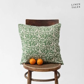 Lněný povlak na polštář 45x45 cm Evergreen Damask – Linen Tales