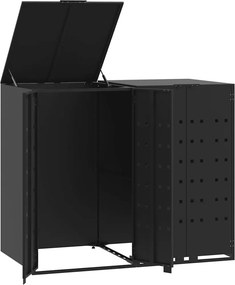 Box na 2 popelnice černý 138 x 79 x 117 cm ocel 3279977