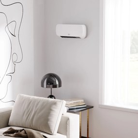 HOMCOM Topný ventilátor na stěnu 2000W s dálkovým ovládáním, 2 topné režimy, LED displej, 12hodinový časovač pro koupelnu 820-254