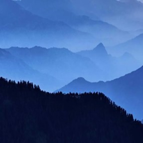 Ozdobný paraván Horská krajina Příroda - 180x170 cm, pětidílný, klasický paraván