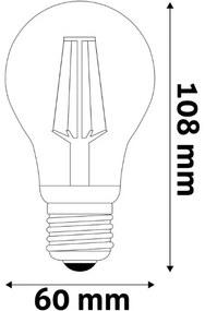 Prémiová retro LED žárovka E27 zrcadlová 7W 680lm teplá, filament, 3 roky