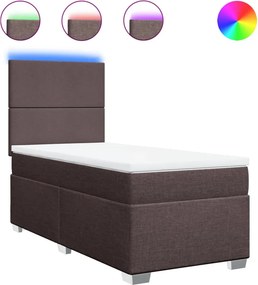 Box spring postel s matrací tmavě hnědá 90x200 cm textil 3292667