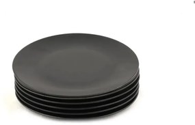Keramická sada 6 ks talířů Matte Black 25 cm černá