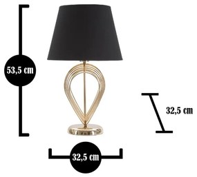 Stolní lampa Mauro Ferretti Diam Tall, 32,5x53,5 cm, zlatá/černá