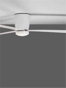 NV 9952325 Stropní ventilátor DELL tělo z hliníku matná bílá 3ABS dřevěné listy - NOVA LUCE