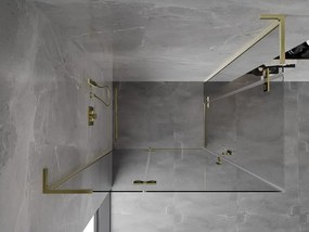 Mexen Mist-H L Duo, 2-křídlý ​​sprchový kout 110 x 90 cm, čiré sklo, zlatý lesklý profil, 8A5L-110L-090P-50-00