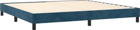 Box spring postel s matrací tmavě modrá 200x200 cm samet 3131043