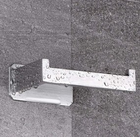 Nerezový samolepicí držák na toaletní papír, stříbrný, 14x7,5x9,5 cm