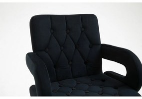 LuxuryForm Židle BOSTON VELUR na stříbrné podstavě s kolečky - černá