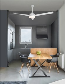 Matně bílé kovové LED stropní svítidlo se skleněným stínidlem Flow – Nova Luce