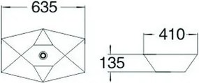 Mexen ELENA umyvadlo, 63x41 cm, černá matná, 21476385