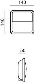 Il Fanale Venkovní retro nástěnné svítidlo MARINA QUADRATO PALPEBRA 140 mm