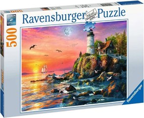 Ravensburger puzzle maják při západu slunce 500 dílků