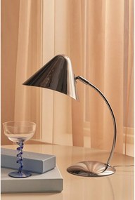 Ocelová stolní lampa s ohybatelnou konstrukcí v leskle stříbrné barvě (výška 40 cm) Nathan – Ellos Home