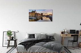 Obrazy na plátně Port of Gdańsk řeky svítání 120x60 cm