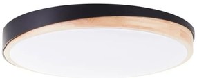 Brilliant G80846/76 Stmívatelné LED svítidlo BAARLO DŘEVO černé průměr 50cm, RC, CCT, Night Light