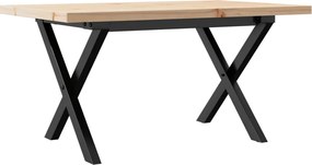 Konferenční stolek s X rámem 80x50x40,5cm borové dřevo a ocel 3282750