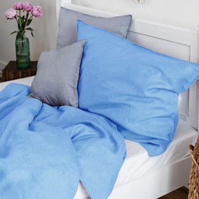 TULULUM Modrý lněný povlak na přikrývku COMFORT BABY BLUE Rozměr přikrývky: 140 x 200 cm