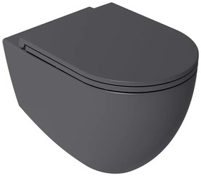 Isvea Isvea, INFINITY závěsná WC mísa, Rimless, 36,5x53cm, antracit, 10NF02004-2C