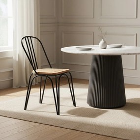 Černá jídelní židle z jilmového dřeva District – Premier Housewares